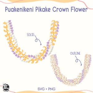 Twist Puakenikeni Pikake and Crown Flower Lei | Triple Flower | Svg Cut ...