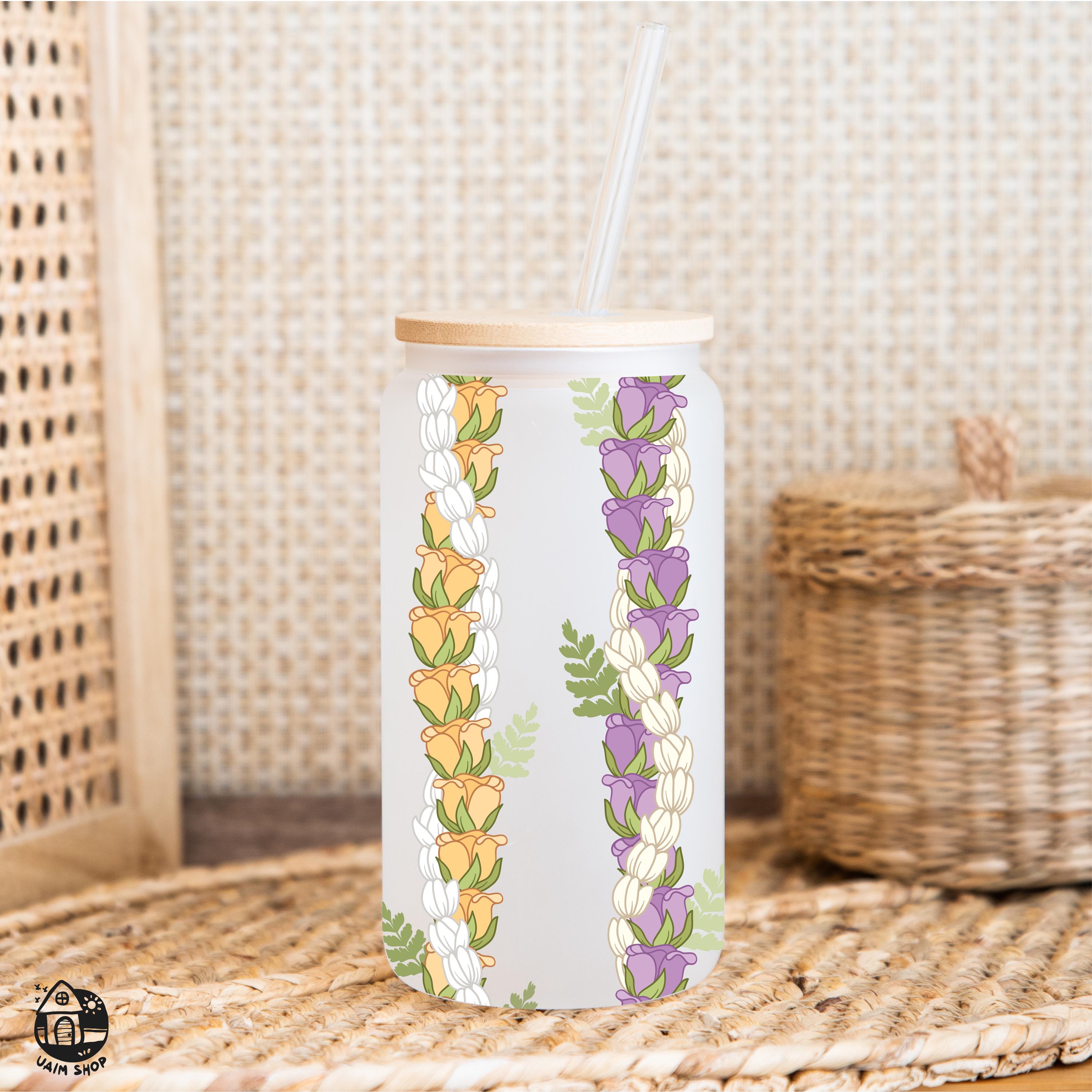 Seamless Pattern Lokelani Pikake and Palapalai | Vertical Lei Flower ...