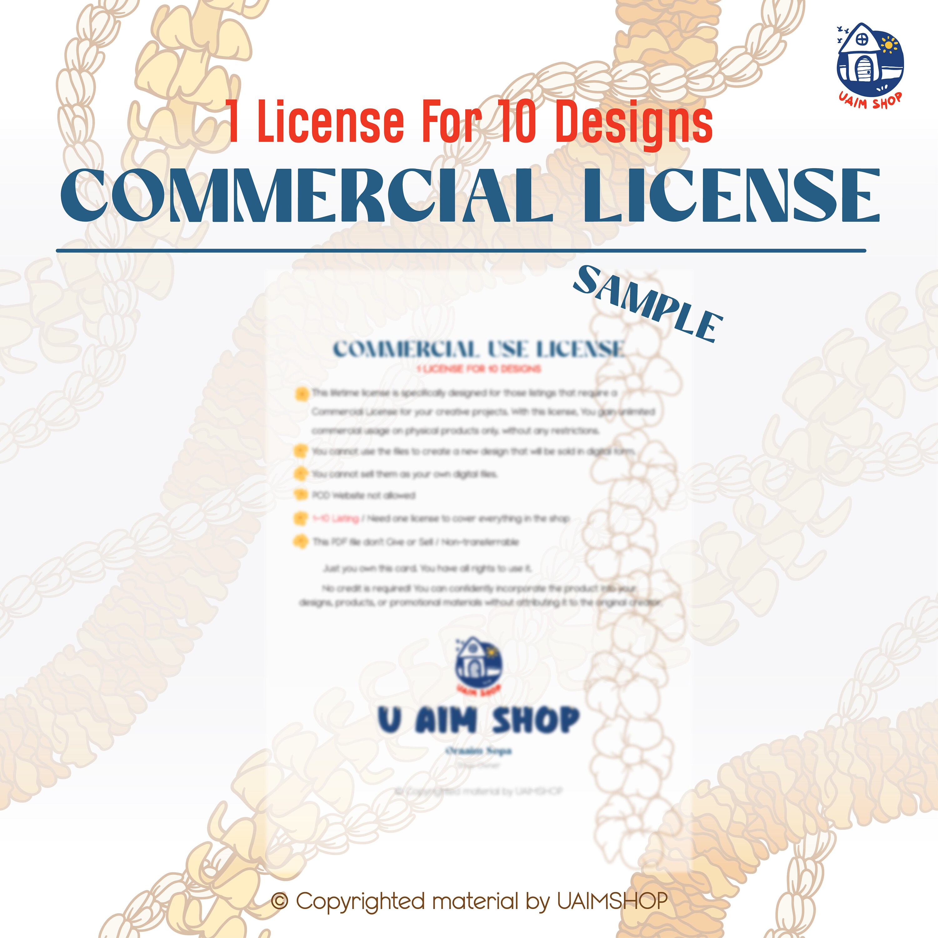 Commercial License One License for 10 Designs | Covers All Design From ...