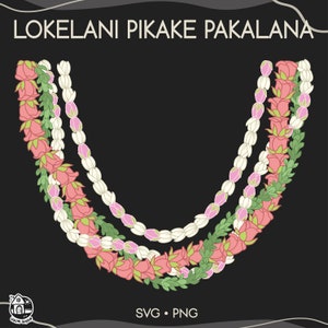 Lokelani Pikake and Pakalana Lei | Lei Strand Flower Svg Cut File ...