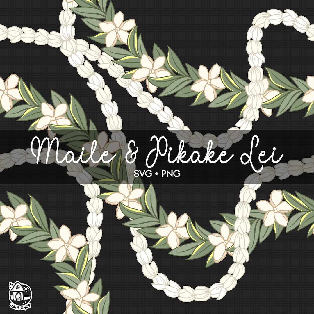Seamless Pattern Maile & Pikake Lei | Twist Flower Lei Png | Digital ...