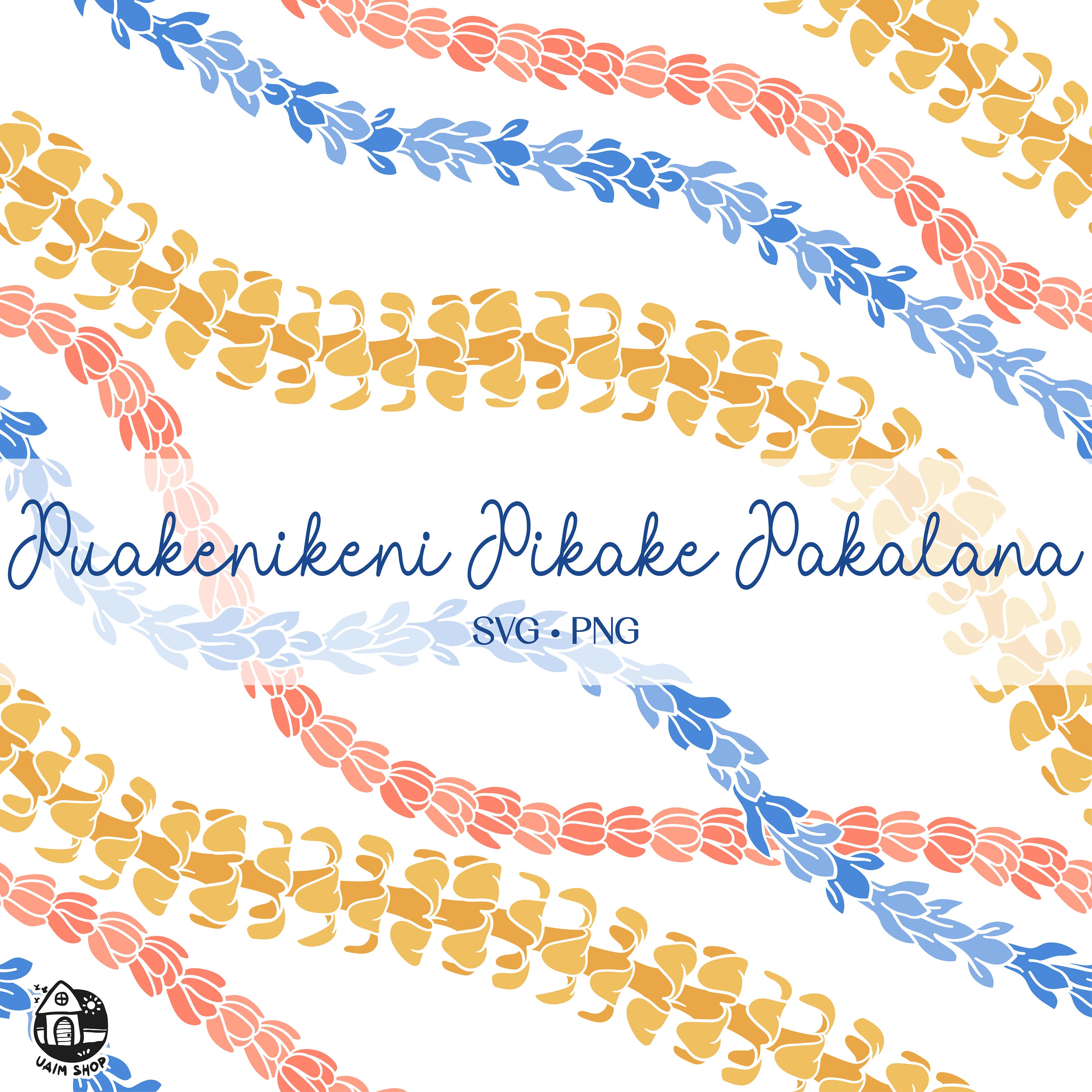 Seamless Pattern Puakenikeni Pikake and Pakalana Lei Curved Floral Lei ...