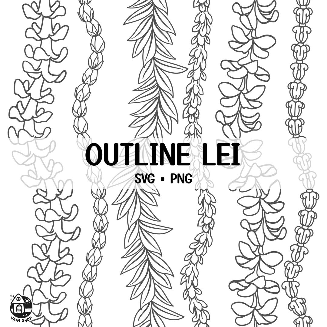 Seamless Pattern Outline Puakenikeni Lokelani Maile Pakalana and ...