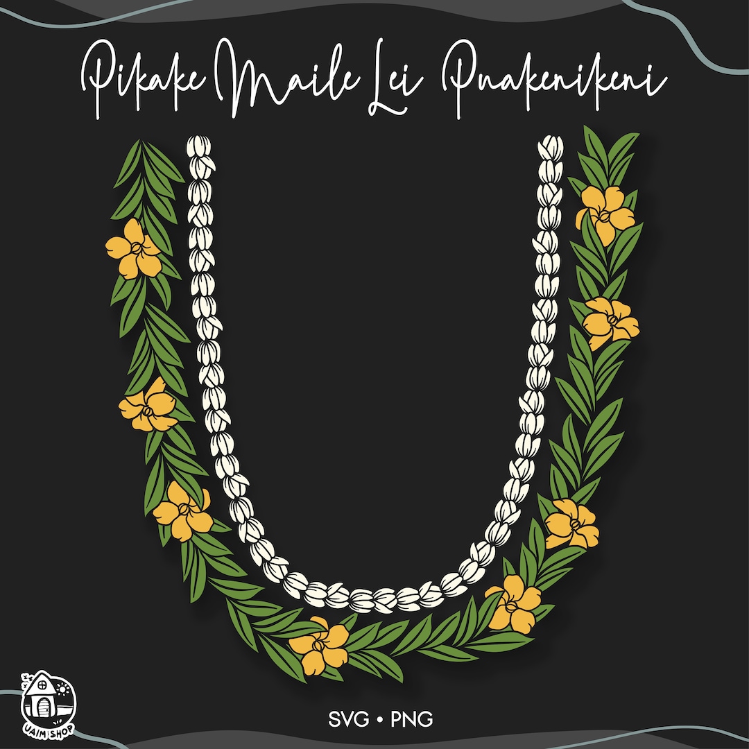 Pikake and Maile Lei | Puakenikeni Lei Strand Svg | Flower Cut File ...