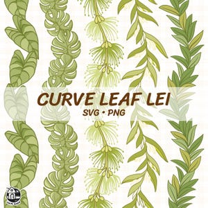 Seamless Pattern Curve Leaf Lei Png | Vertical Leaf | Svg Cut File ...