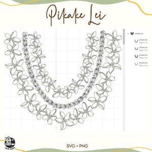 Pikake Lei | Floral Lei | Curve Flower Svg Cut File | Digital Download ...