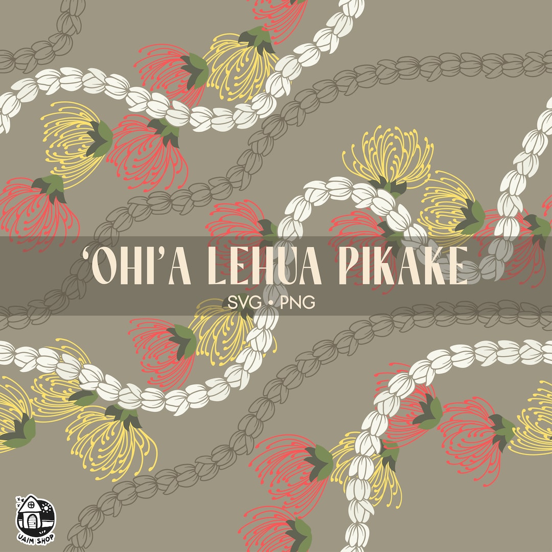 Seamless Pattern Ohia Lehua and Pikake Lei | Twist Lei Svg Cut File ...