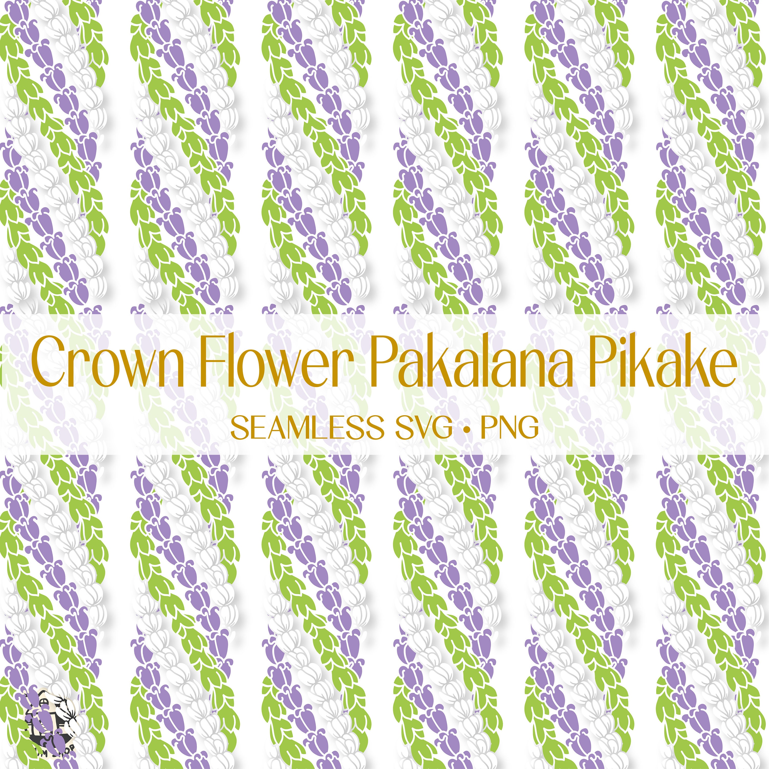 Pakalana Pikake and Crown Flower Lei Svg Purple Crown - Etsy