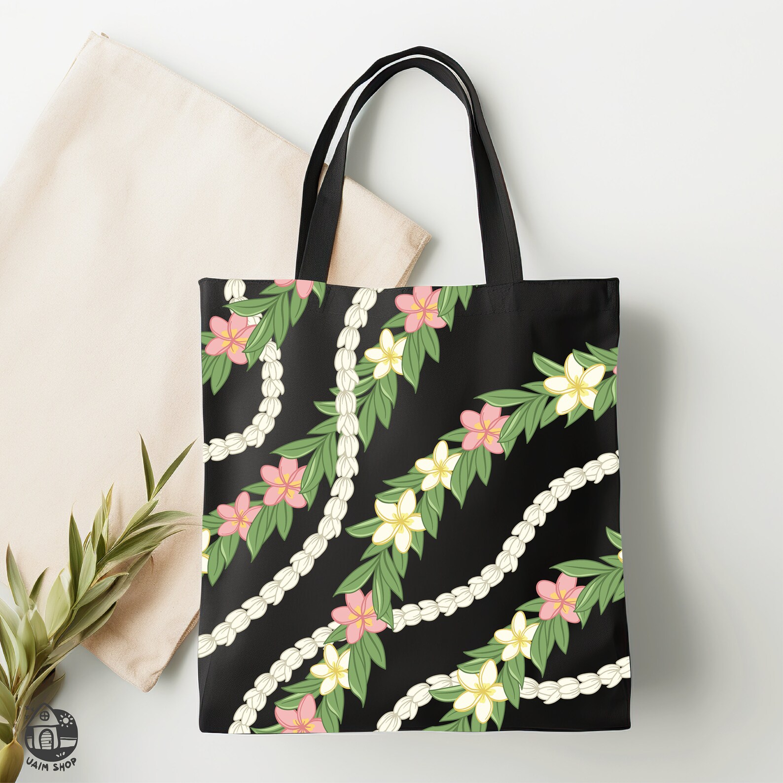 Seamless Pattern Plumeria Flower Maile & Pikake Lei Twist Flower Lei ...