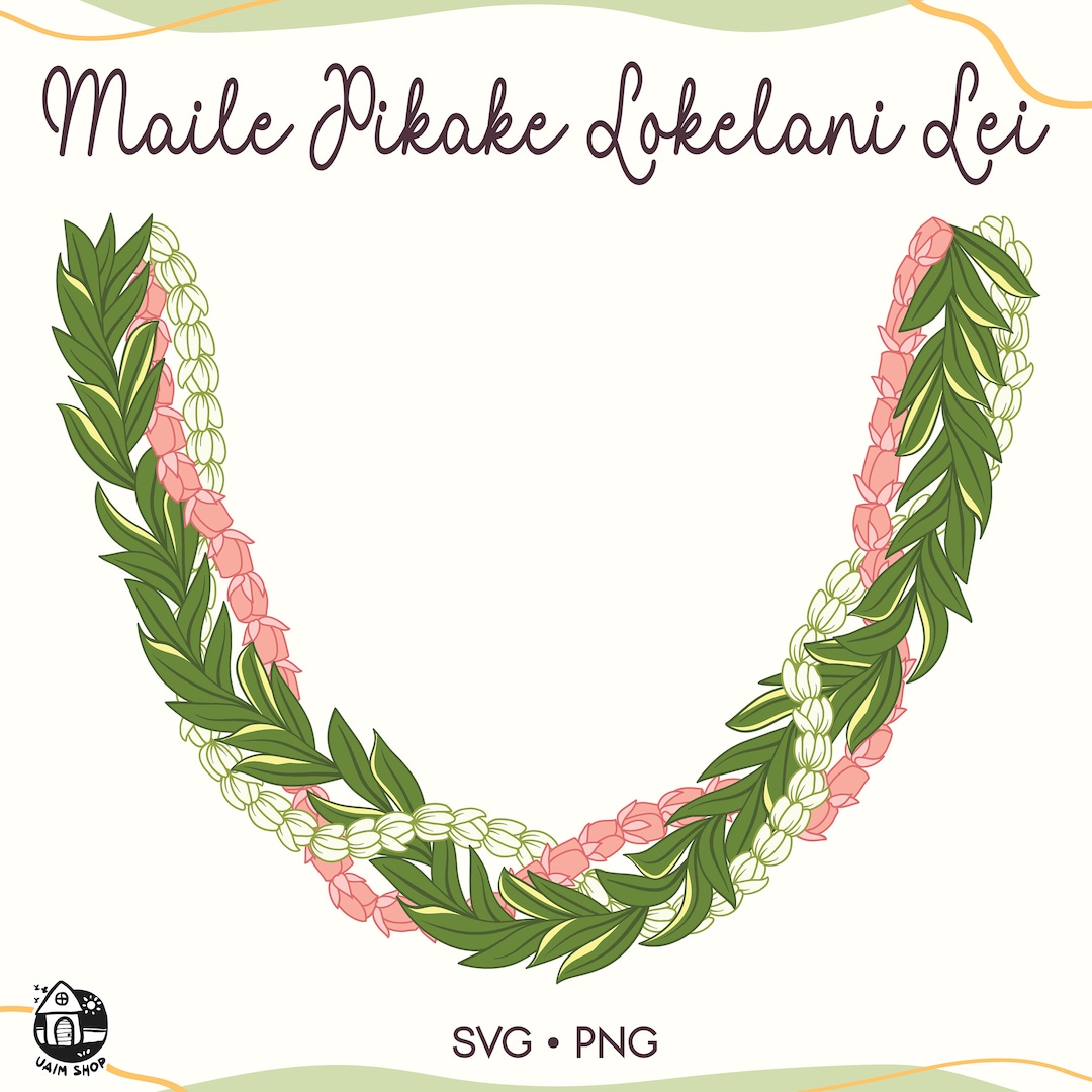 Maile Pikake and Lokelani Lei | Curve Lei Flower Svg Cut File | Digital ...