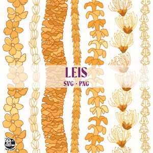 Seamless Pattern Vertical Flower Lei Png | Puakenikeni Lei Cut File ...