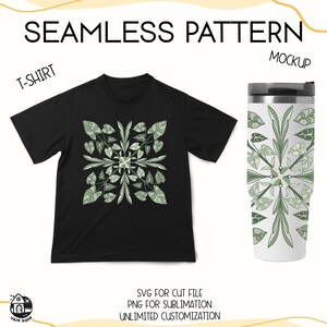 Seamless Pattern Kalo Leaf Svg Cut File Kalo Leaf Squares T-shirt Lei ...