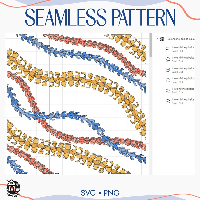 Seamless Pattern Puakenikeni Pikake and Pakalana Lei Curved Floral Lei ...