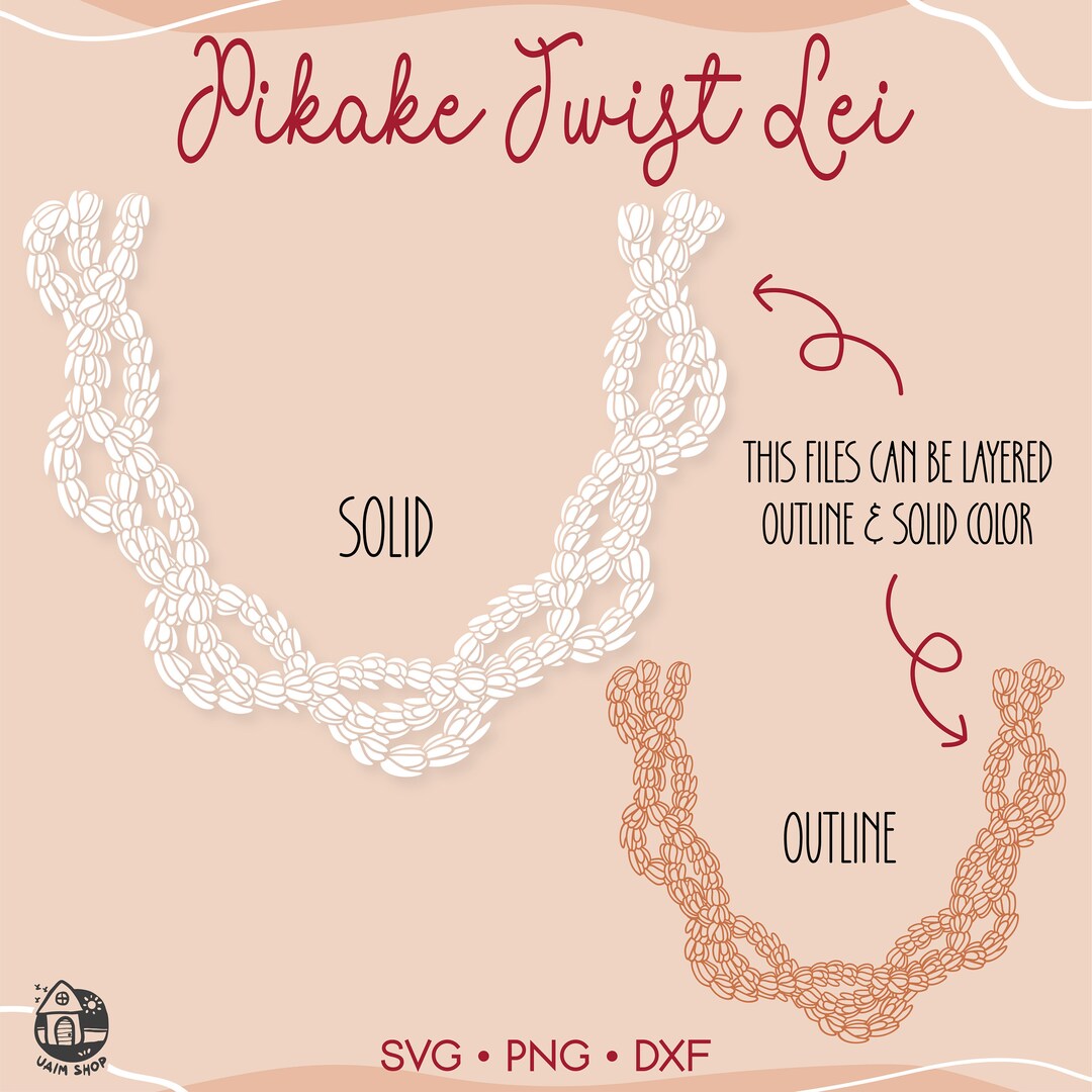 Pikake Lei Flowers | Triple Floral Lei | Svg Cut File | Digital ...