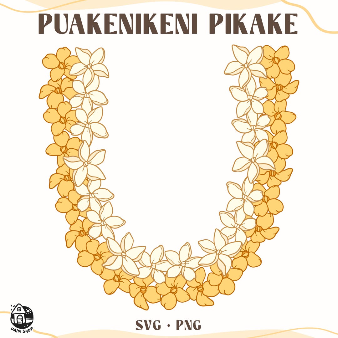 Puakenikeni and Pikake Lei Svg | Curve Flower Svg Cut File | Digital ...