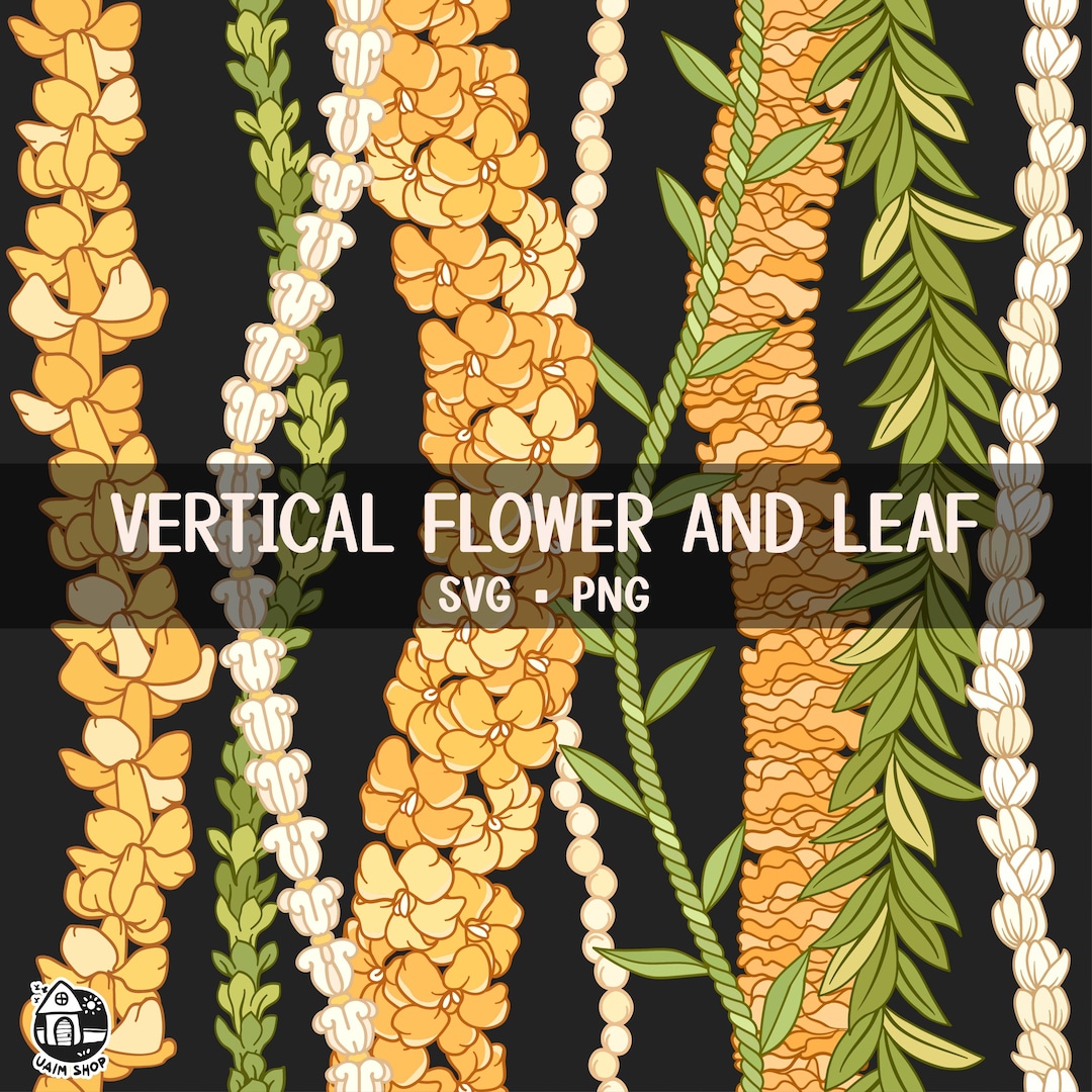 Seamless Pattern Puakenikeni Pakalana Pikake Maile and Crown Flower Lei ...