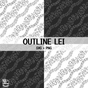 Seamless Pattern Outline Puakenikeni Plumeria Pikake and Pakalana Lei ...