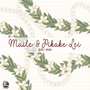 Seamless Pattern Maile & Pikake Lei | Twist Flower Lei Png | Digital ...