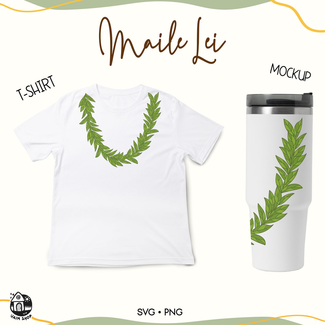 Maile Lei | Lei Strand Png | Svg Cut File | Digital Download - Etsy