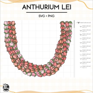 4 Lokelani Lei Flowers | Twist Florals Lei Svg Cut File | Digital ...