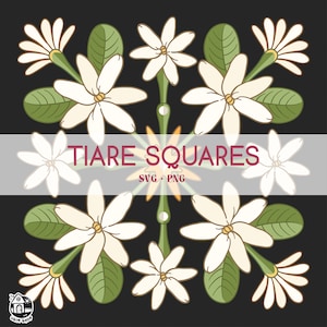 Seamless Pattern Tiare Flower | Floral Png | Squares Tiare Flower Svg ...