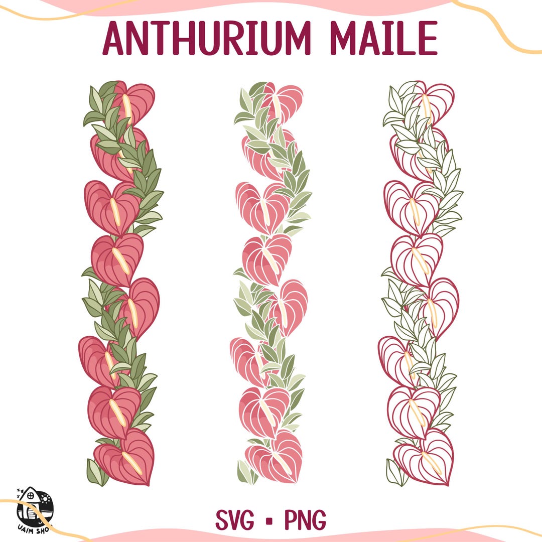 Anthurium Maile Lei SVG | Twist Blume Plotterdatei | Digitaler Download - Etsy.de