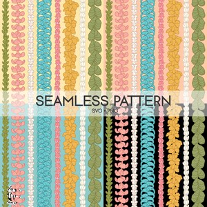 Seamless Pattern Vertical Lei Flowers | Leaf Svg Cut File | Lei Digital ...