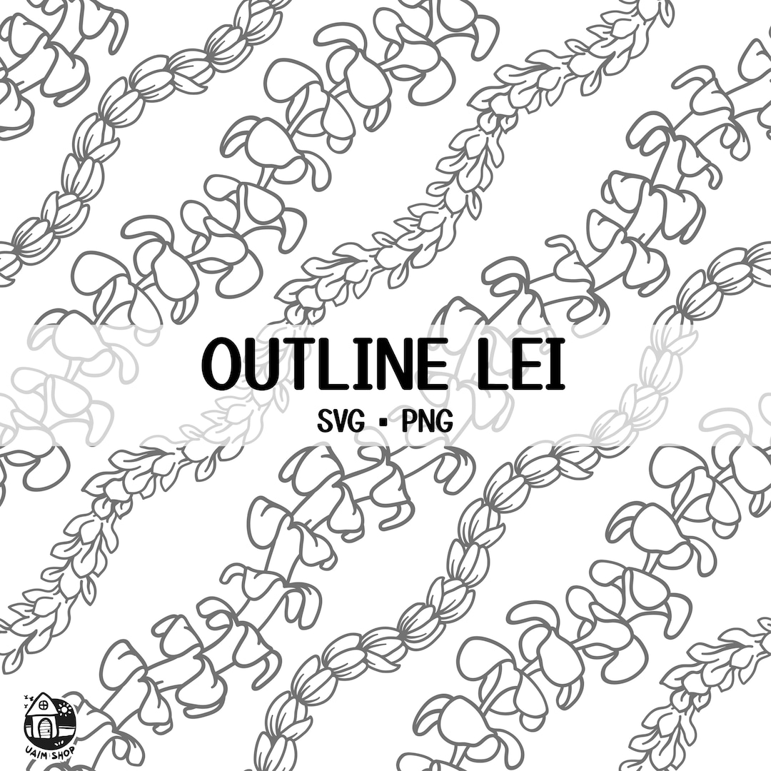 Seamless Pattern Outline Puakenikeni Plumeria Pikake and Pakalana Lei ...