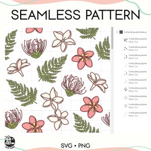 Seamless Pattern Ohia Lehua Plumeria Pikake Flower Floral for Lei Png ...