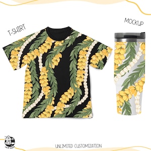 Seamless Pattern Ilima Maile Pikake Lei Png | Curve Flower Svg ...