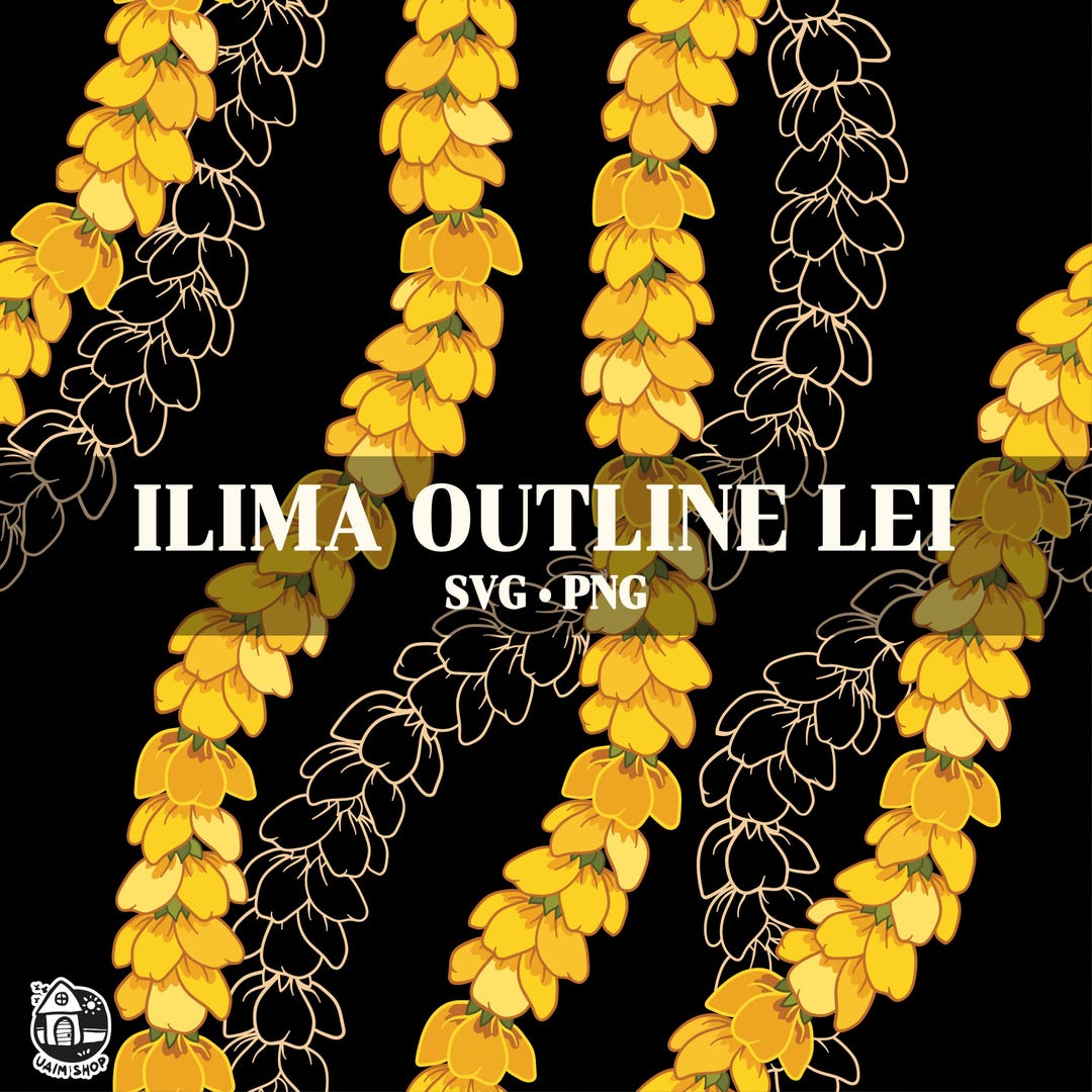 Seamless Pattern Ilima Flower Lei Png | Outline Ilima Svg Cut File ...