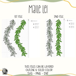 2 Shape Maile Lei | Lei Strand Svg Cut File | Digital Download - Etsy