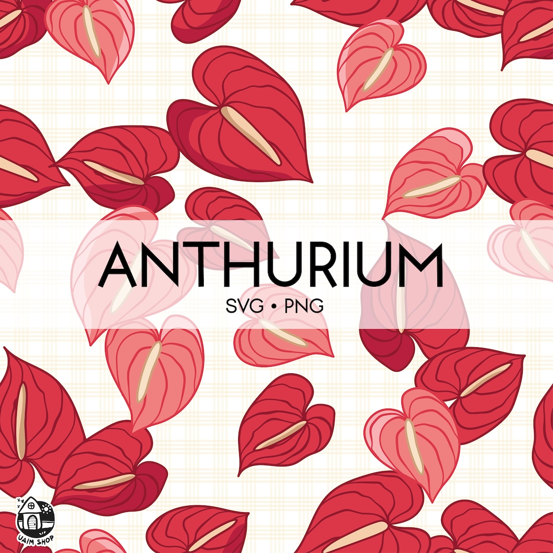 Seamless Pattern Anthurium | Floral for Lei Png | Svg Cut File ...