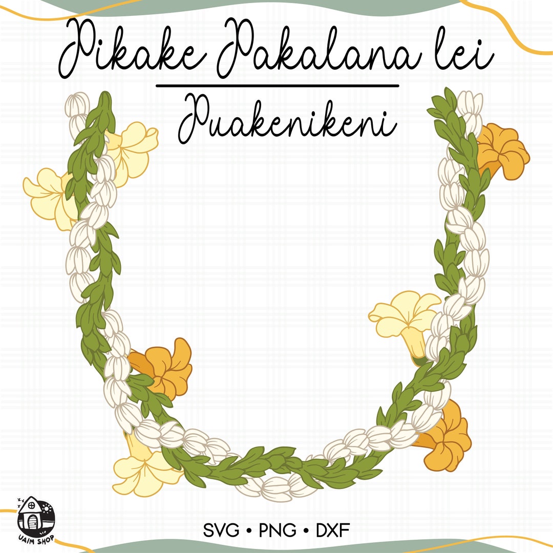 Pakalana Pikake Lei Svg | Puakenikeni Lei Strand Svg | Floral Lei Svg ...