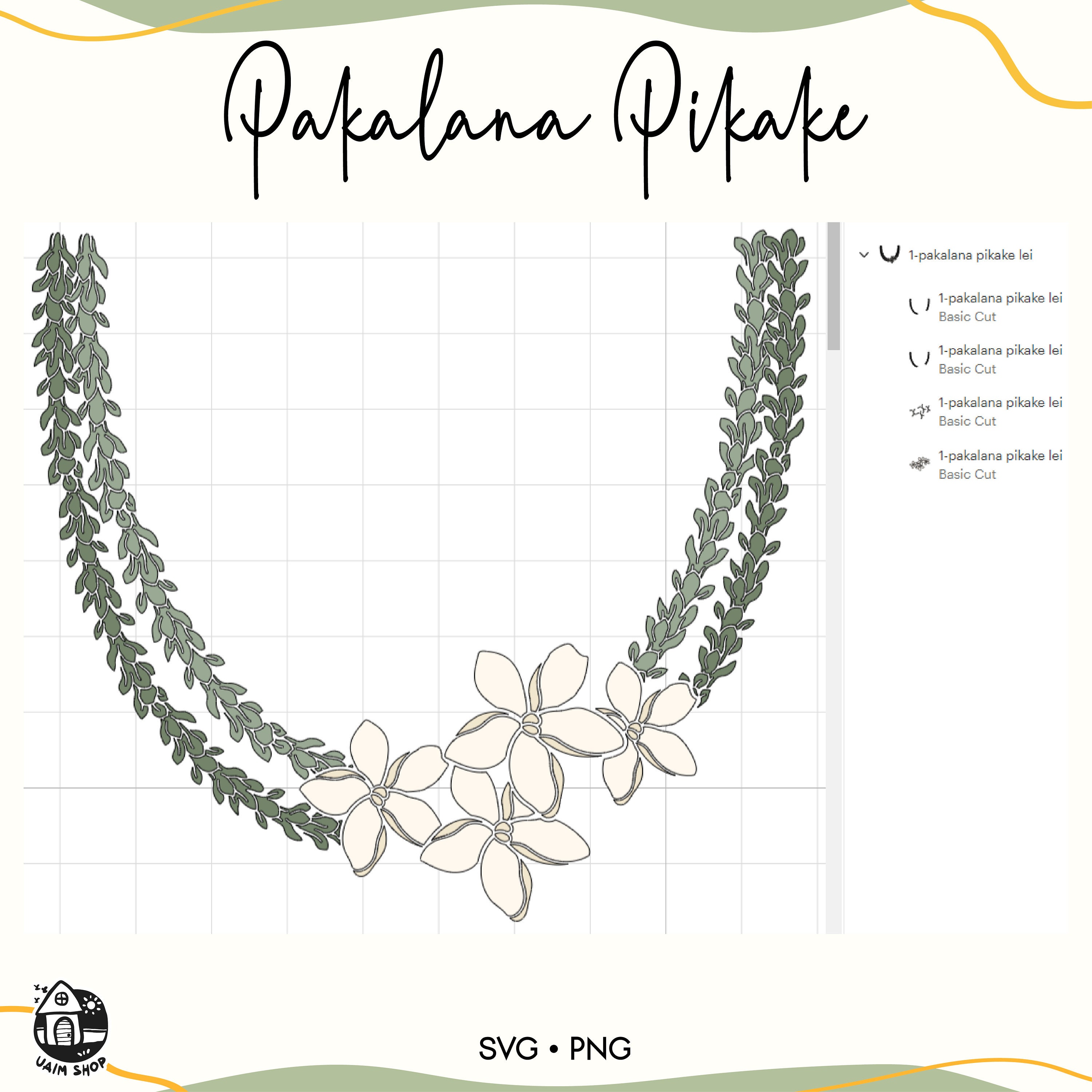Pakalana Pikake Lei | Pikake Flower Svg Cut File | Digital Download - Etsy