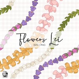 Seamless Pattern Flowers Lei | Twist Lei Png | Lei Strand Svg Cut File ...
