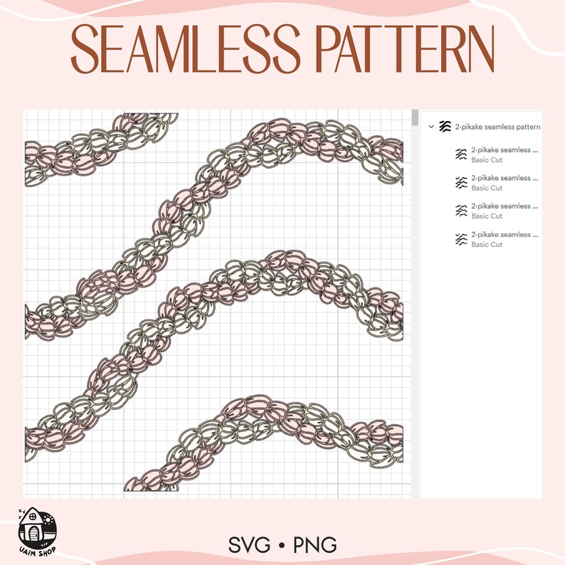 Seamless Pattern Pikake Lei Curve Floral Lei Png Twist Lei Svg Cut File ...