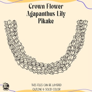 Twist Crown Flower Pikake Agapanthus Lily Lei | Svg Cut File | Digital ...