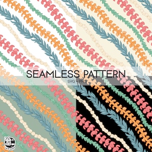 Seamless Pattern Curve Lei Flower Png Puakenikeni Pakalana Plumeria ...
