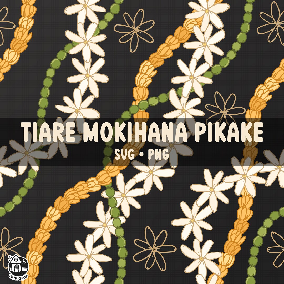 Seamless Pattern Tiare Pikake and Mokihana Lei | Curve Floral Lei Png ...