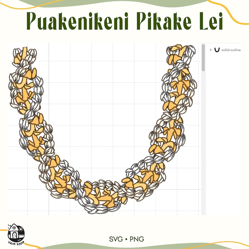 Puakenikeni Twist Pikake Lei Svg | Curve Flower Svg Cut File | Digital ...