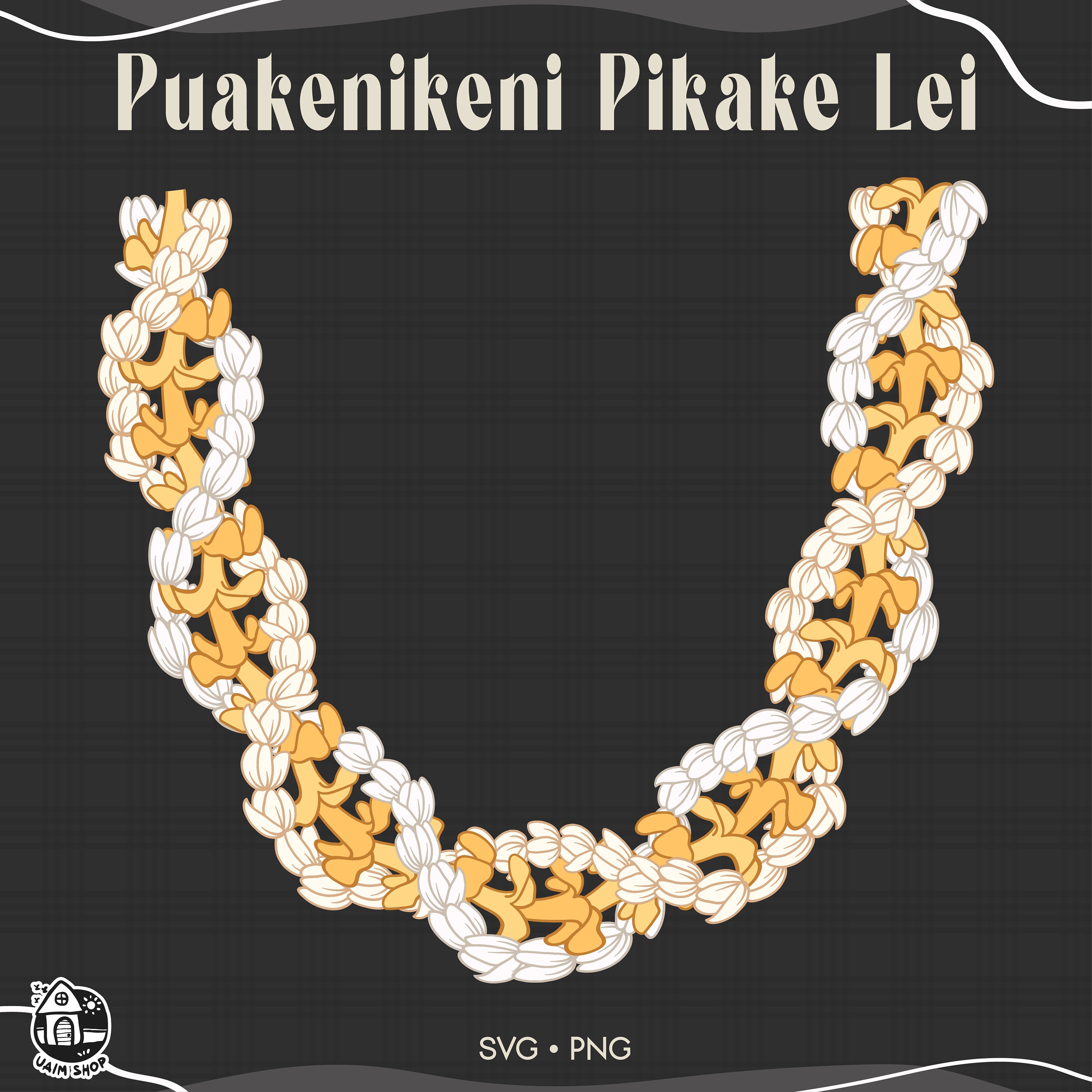 Puakenikeni Twist Pikake Lei Svg | Curve Flower Svg Cut File | Digital ...