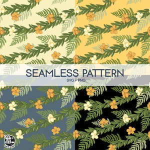 Seamless Pattern Maile Lei | Puakenikeni and Palapalai Png | Curve ...