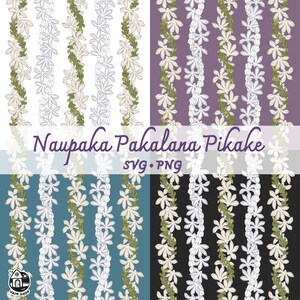 Seamless Pattern Naupaka Pakalana and Pikake Lei | Curve Lei Flower Png ...