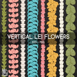 Seamless Pattern Vertical Lei Flowers | Leaf Svg Cut File | Lei Digital ...