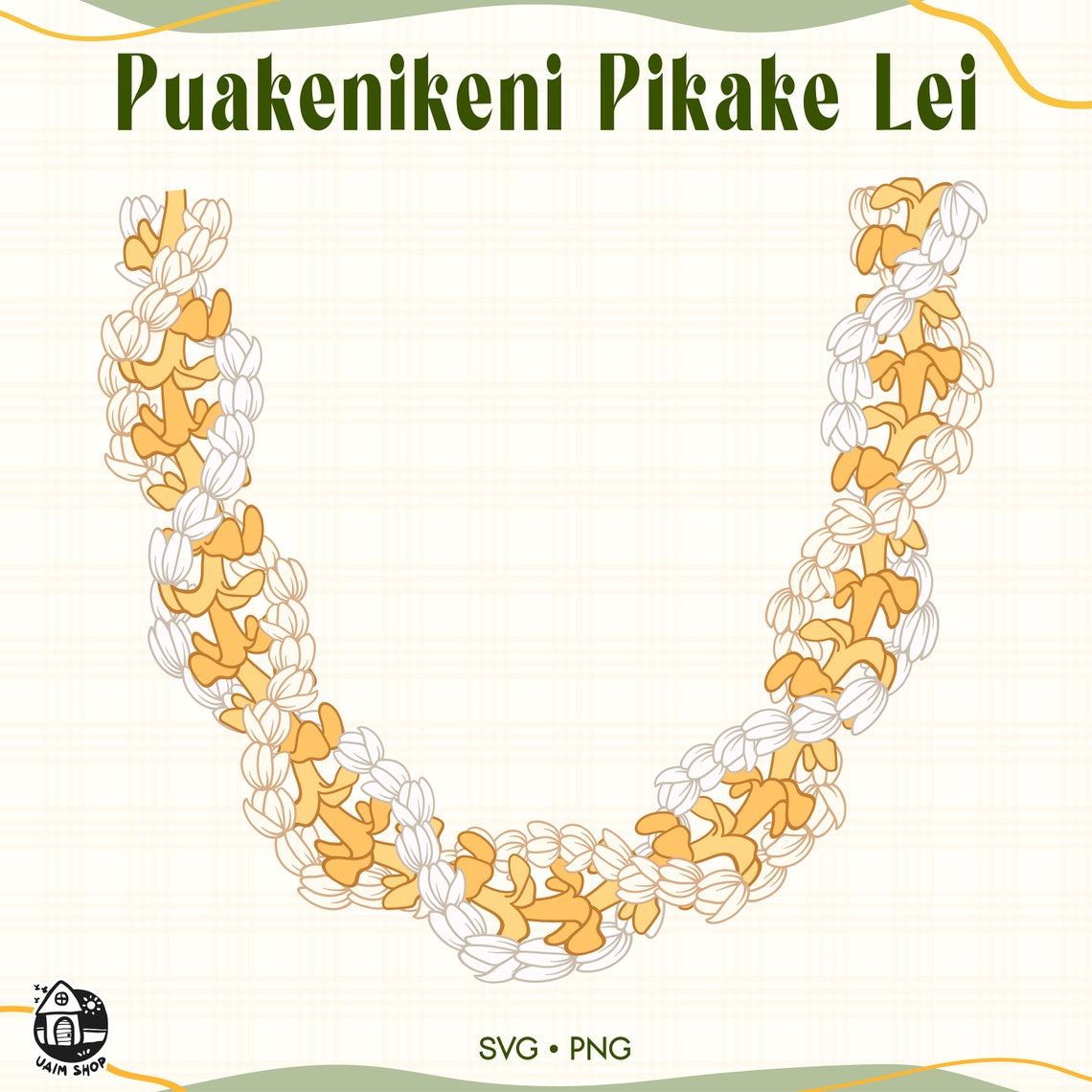 Puakenikeni Twist Pikake Lei Svg | Curve Flower Svg Cut File | Digital ...
