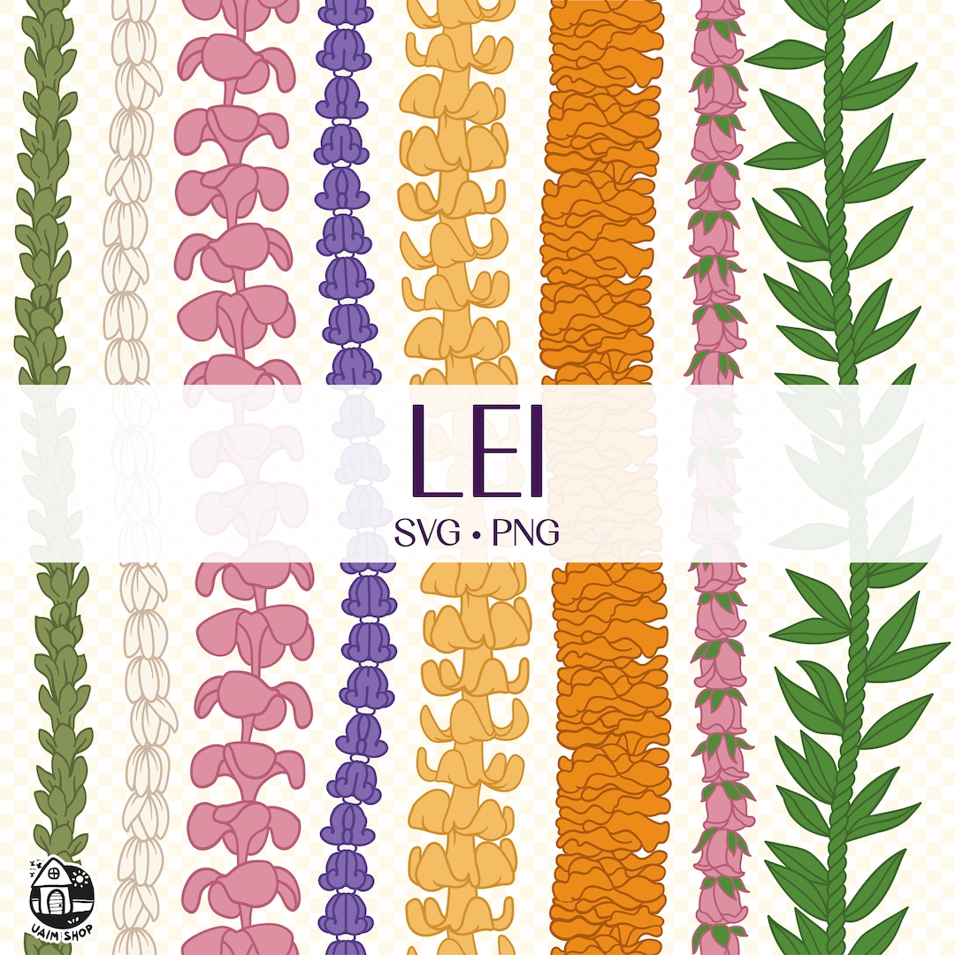 Seamless Pattern Lei Flowers | Vertical Lei Png | Svg Cut File ...