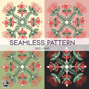 Seamless Pattern Ohia Lehua Squares Svg Cut File | Lei Digital Download ...