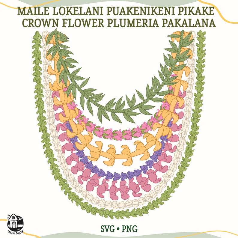 Flower Lei Svg | Curved Flower Cut File | Digital Download - Etsy