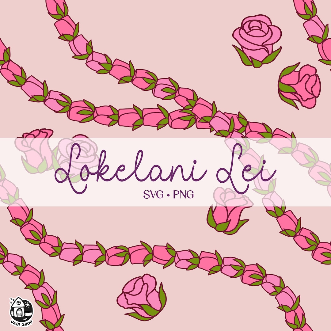 Seamless Pattern Lokelani Lei | Twist Flowers Lei Png | Svg Cut File ...